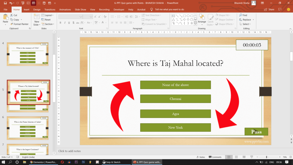 Powerpoint Quiz Game Template With Score And Points